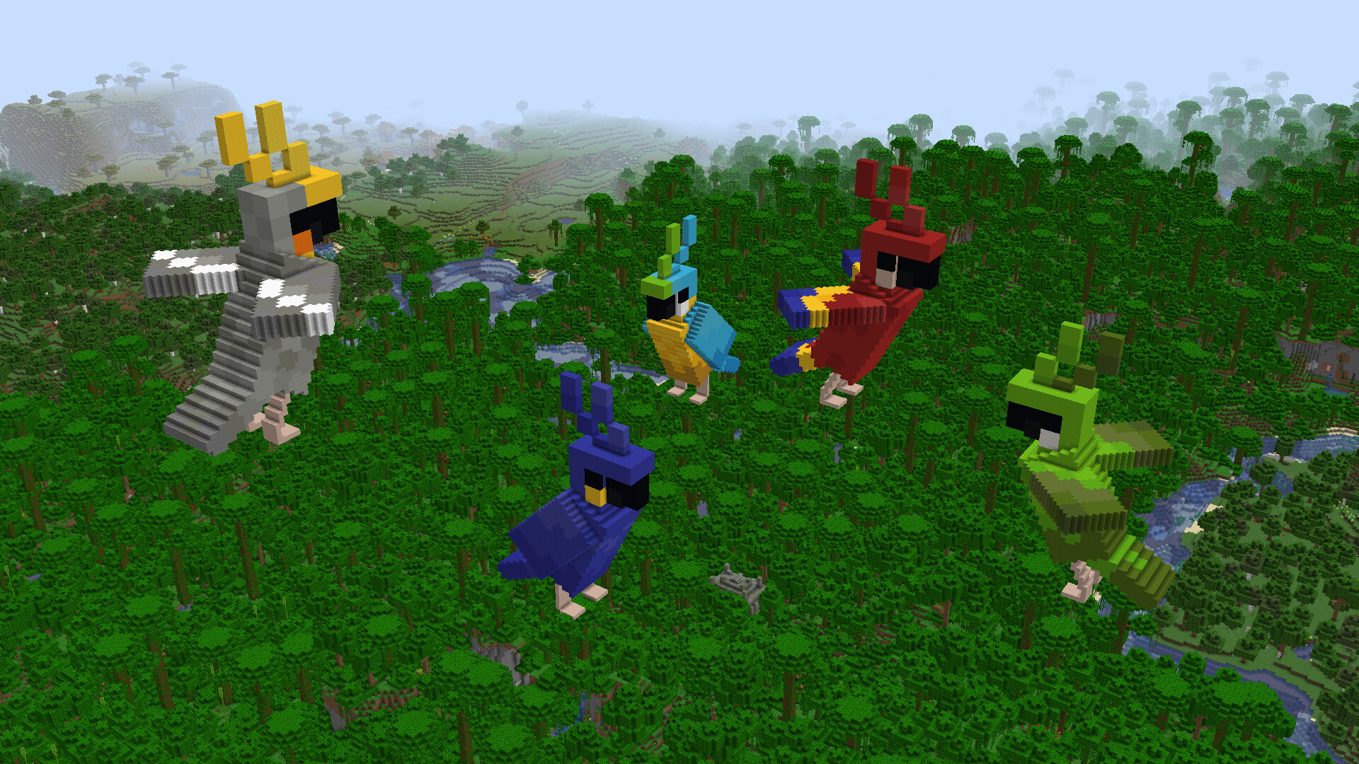 Parrot Mob Statues Minecraft Map