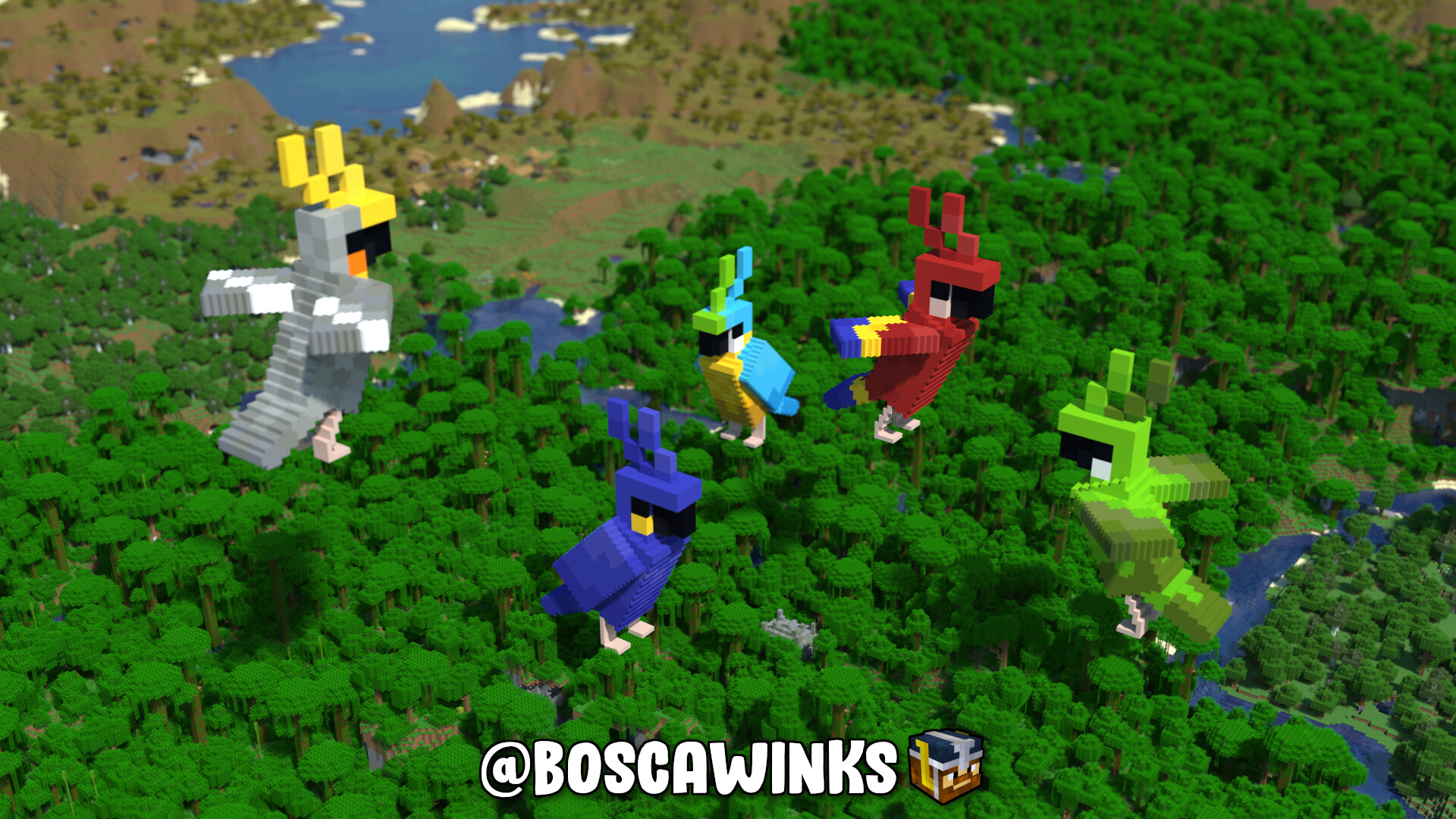 Parrot Mob Statues Minecraft Map