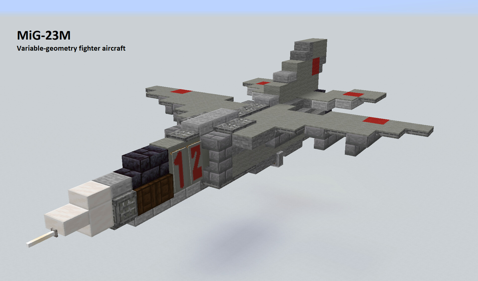 Mikoyan-Gurevich MiG-23 - Flogger (1:1 scale) Minecraft Map