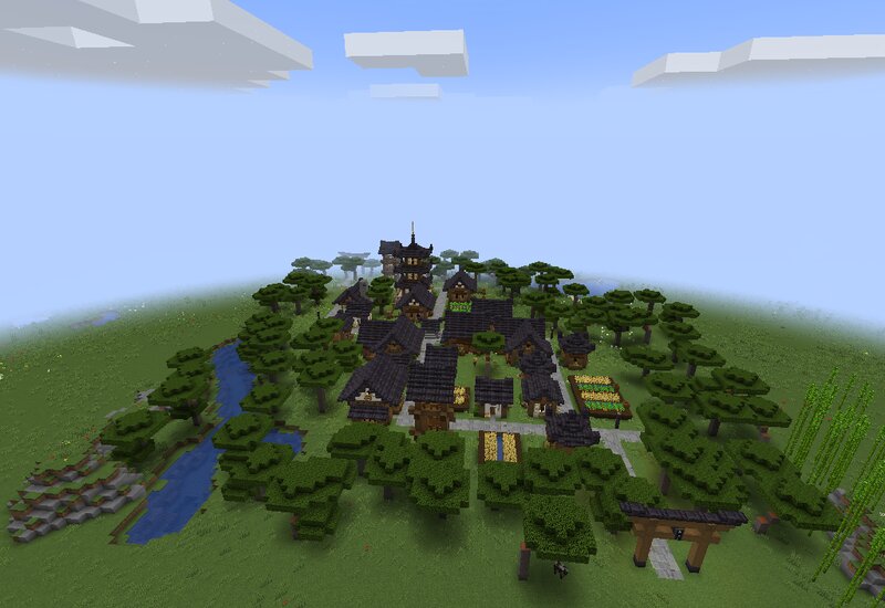 Asiatisches Villager Dorf Minecraft Map