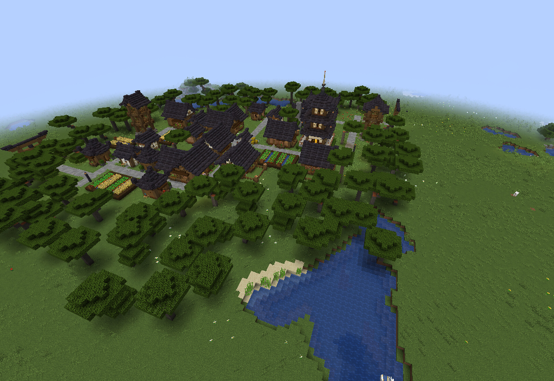 Asiatisches Villager Dorf Minecraft Map