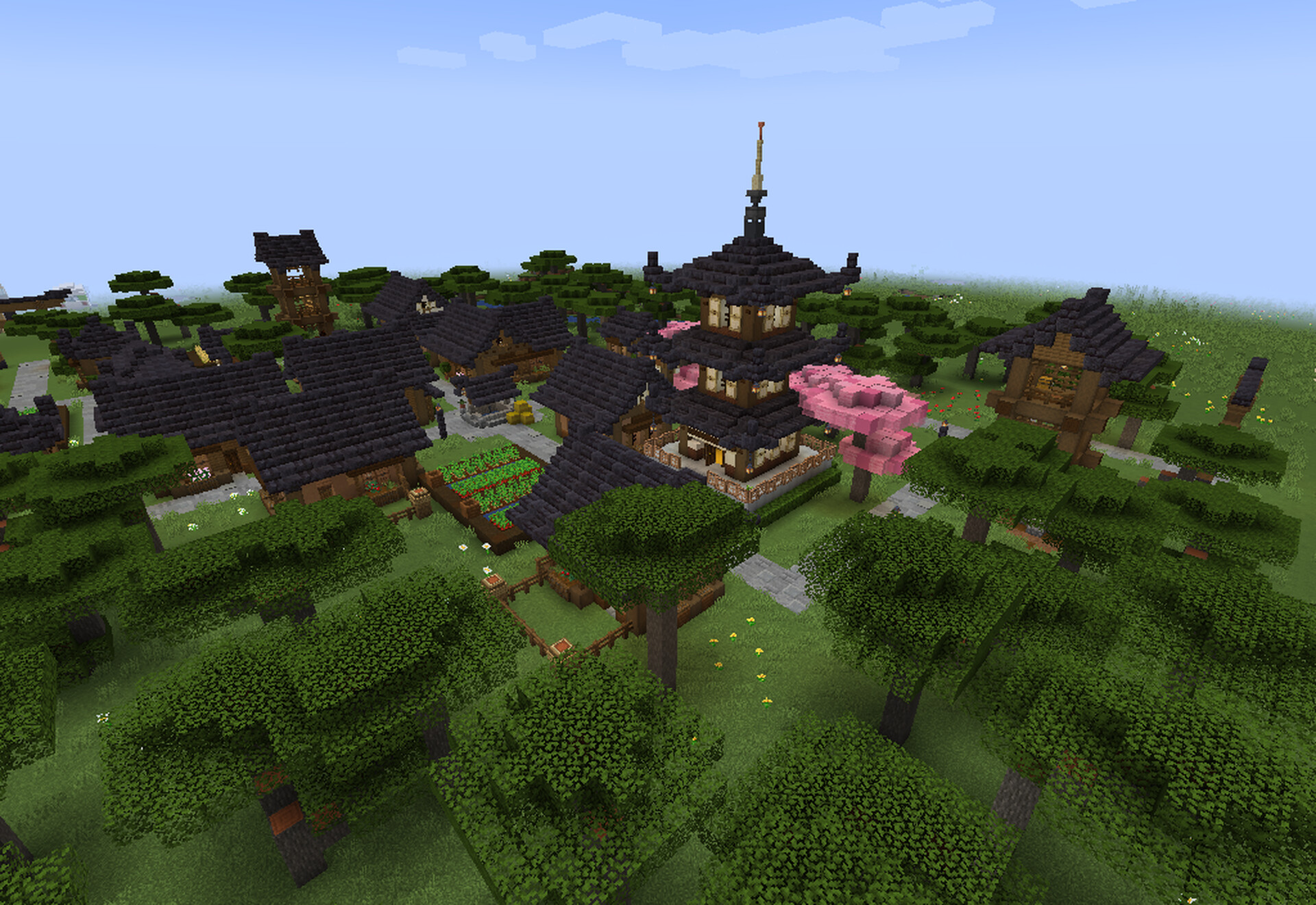 Asiatisches Villager Dorf Minecraft Map
