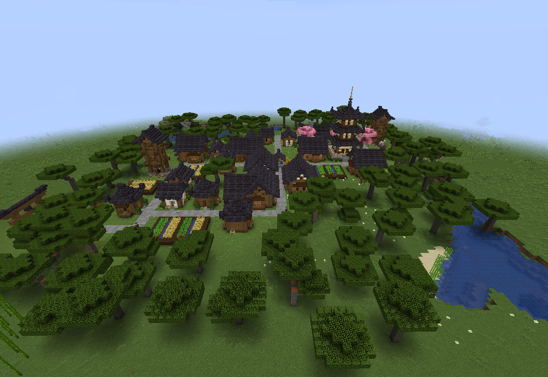 Asiatisches Villager Dorf Minecraft Map