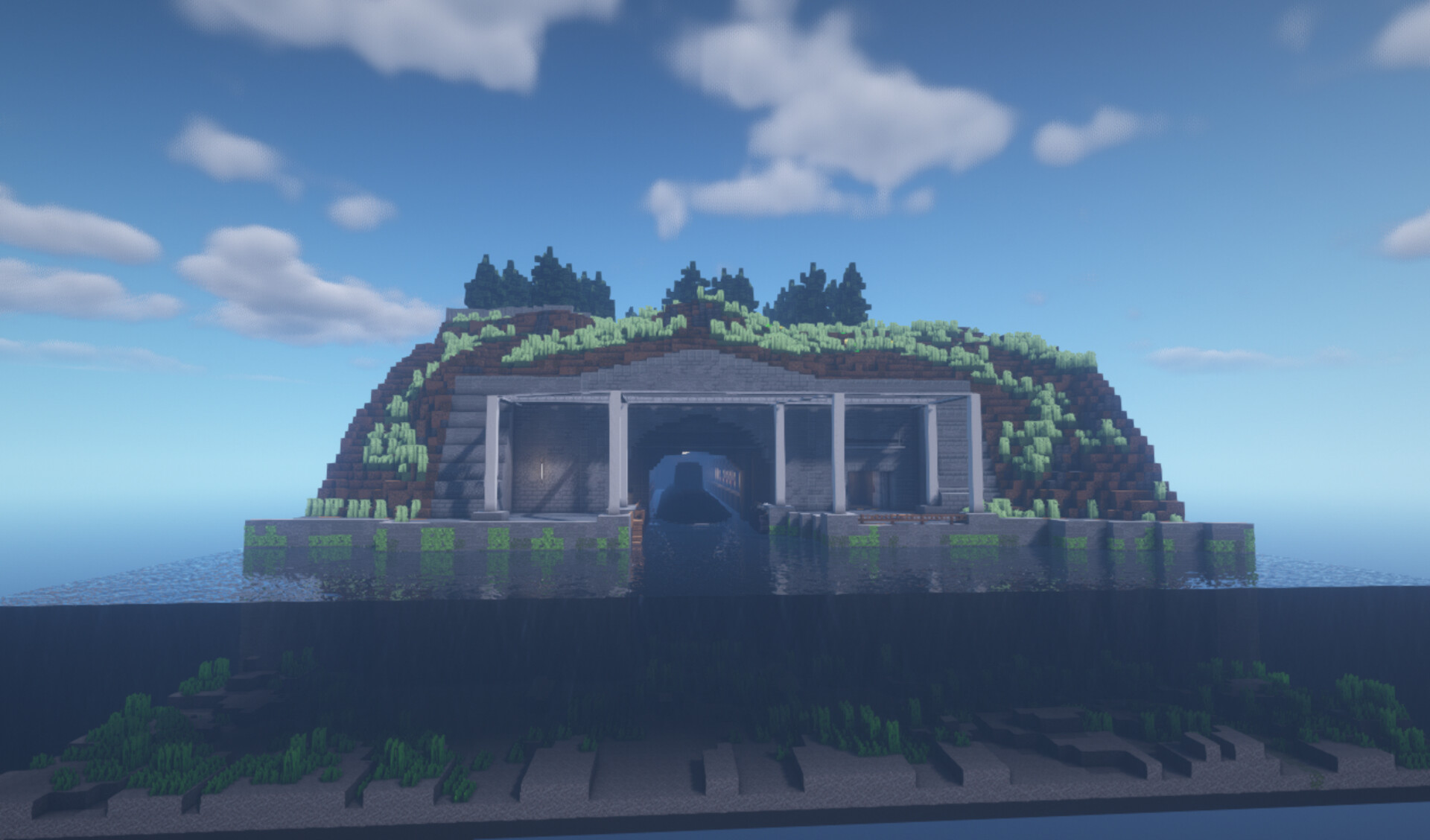 Soviet Submarine Base + SSN Akula 1 Class Submarine (Diorama) Minecraft Map