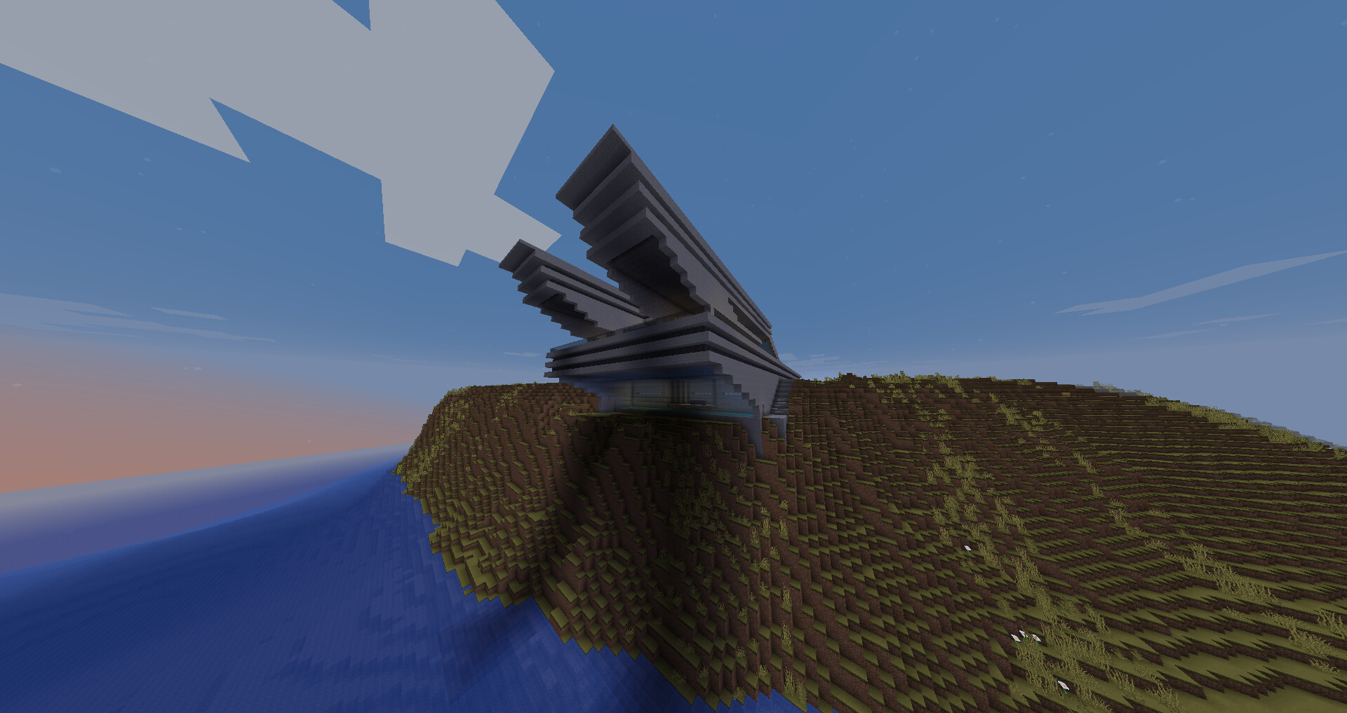 Modern Coastal House Exterior Minecraft Map