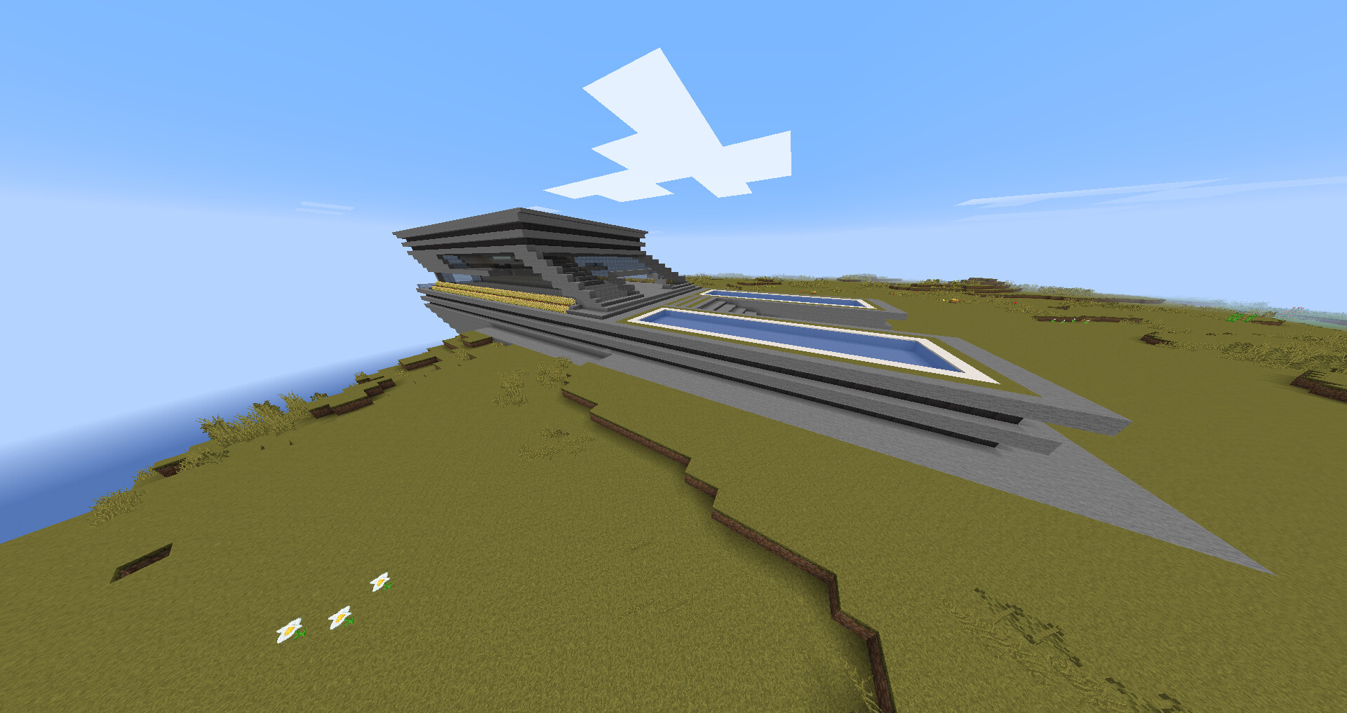 Modern Coastal House Exterior Minecraft Map