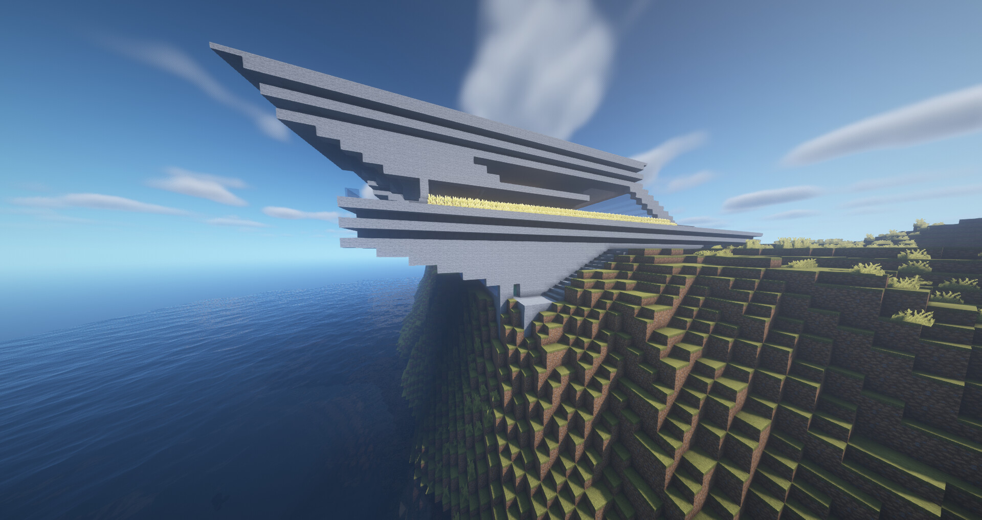 Modern Coastal House Exterior Minecraft Map