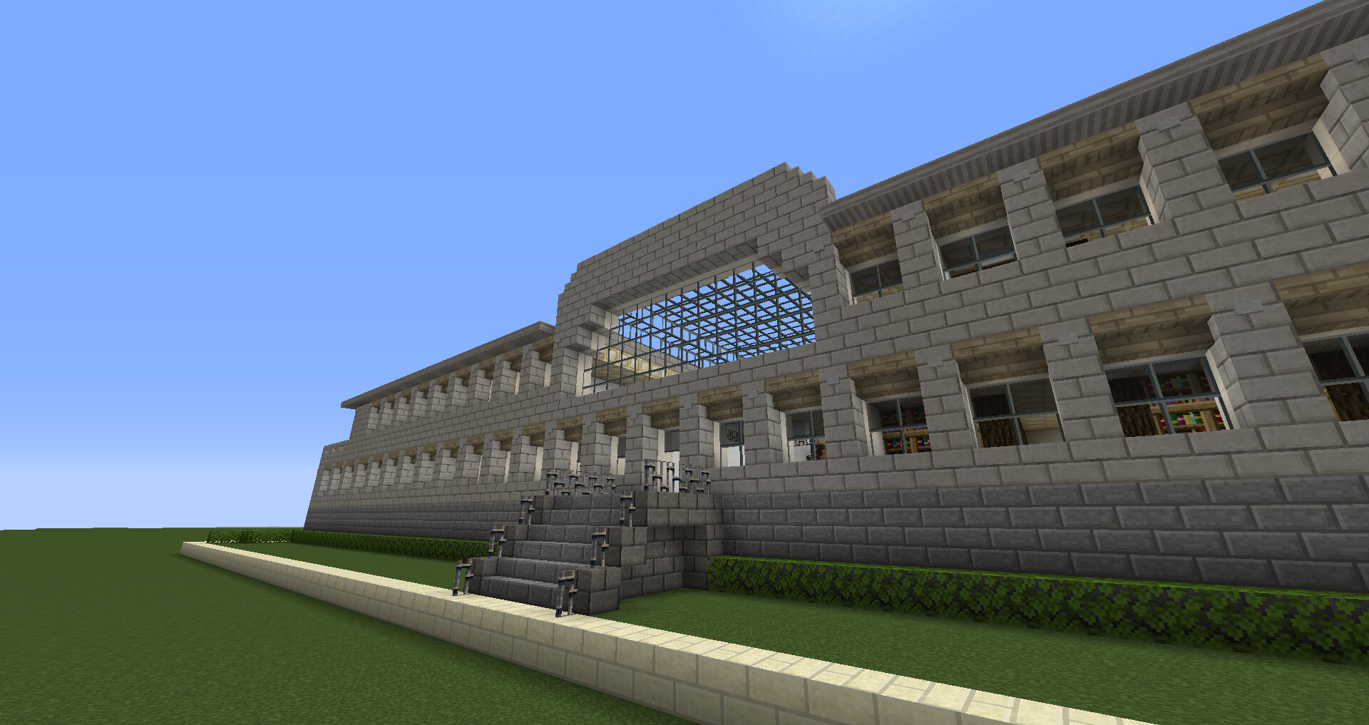 modern 2 story library Minecraft Map