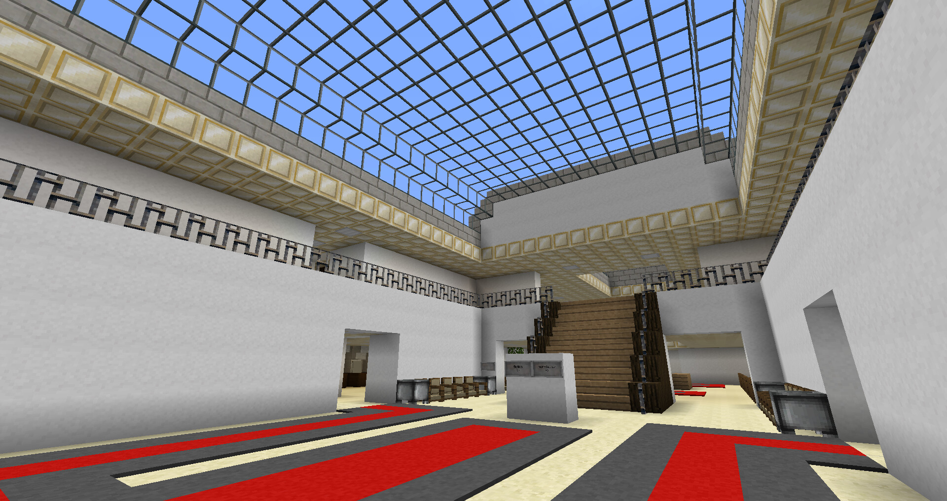 modern 2 story library Minecraft Map