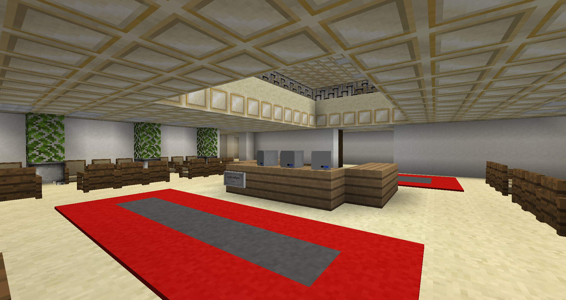 modern 2 story library Minecraft Map