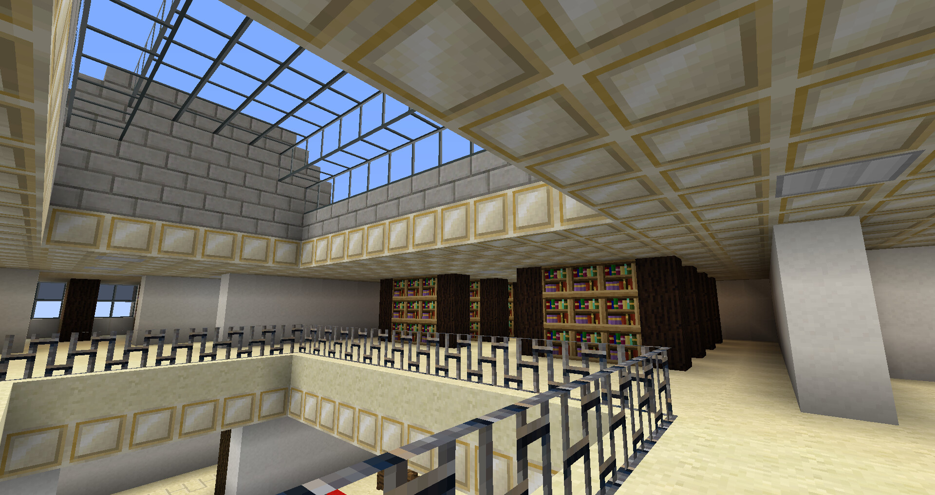 modern 2 story library Minecraft Map