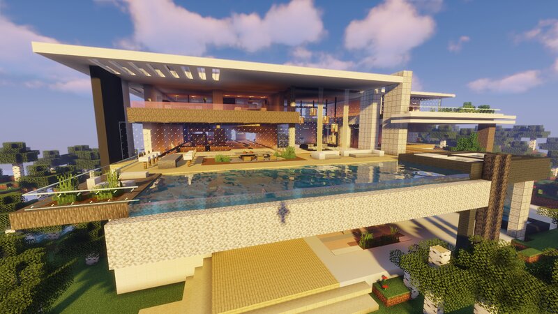 Awesome Modern Mansion / Big Modern House Minecraft Map