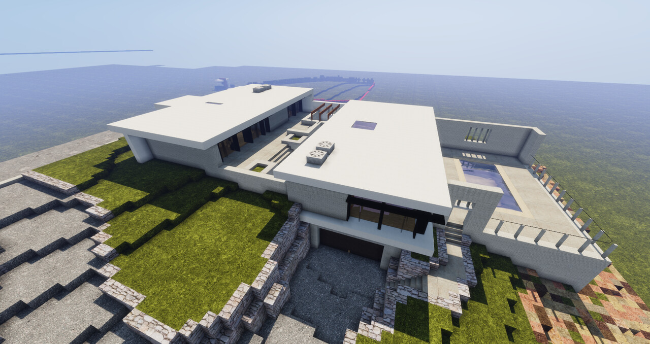 mid-century modern mansion Minecraft Map