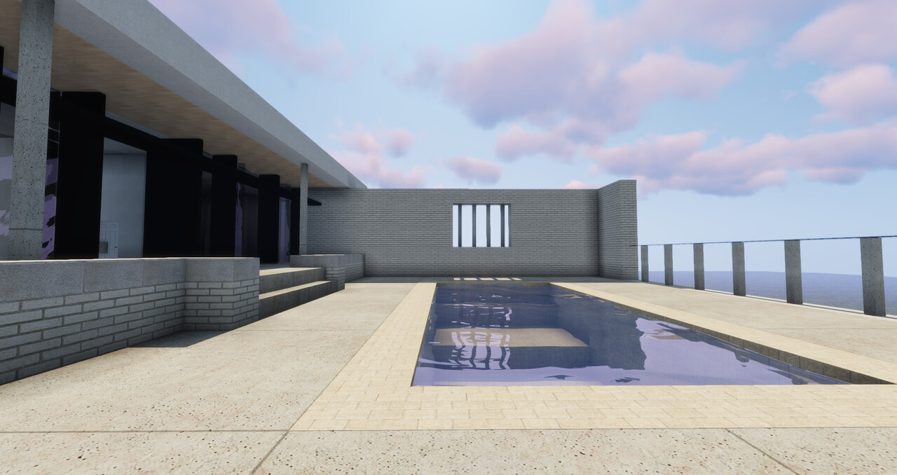 mid-century modern mansion Minecraft Map