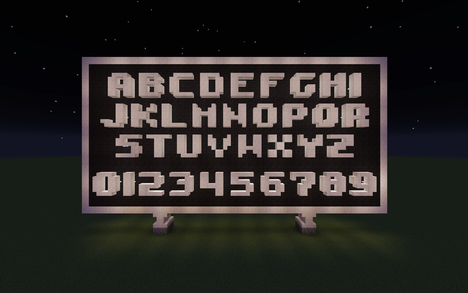 Alphabet Letters and Digits 3 x 3 Minecraft Map