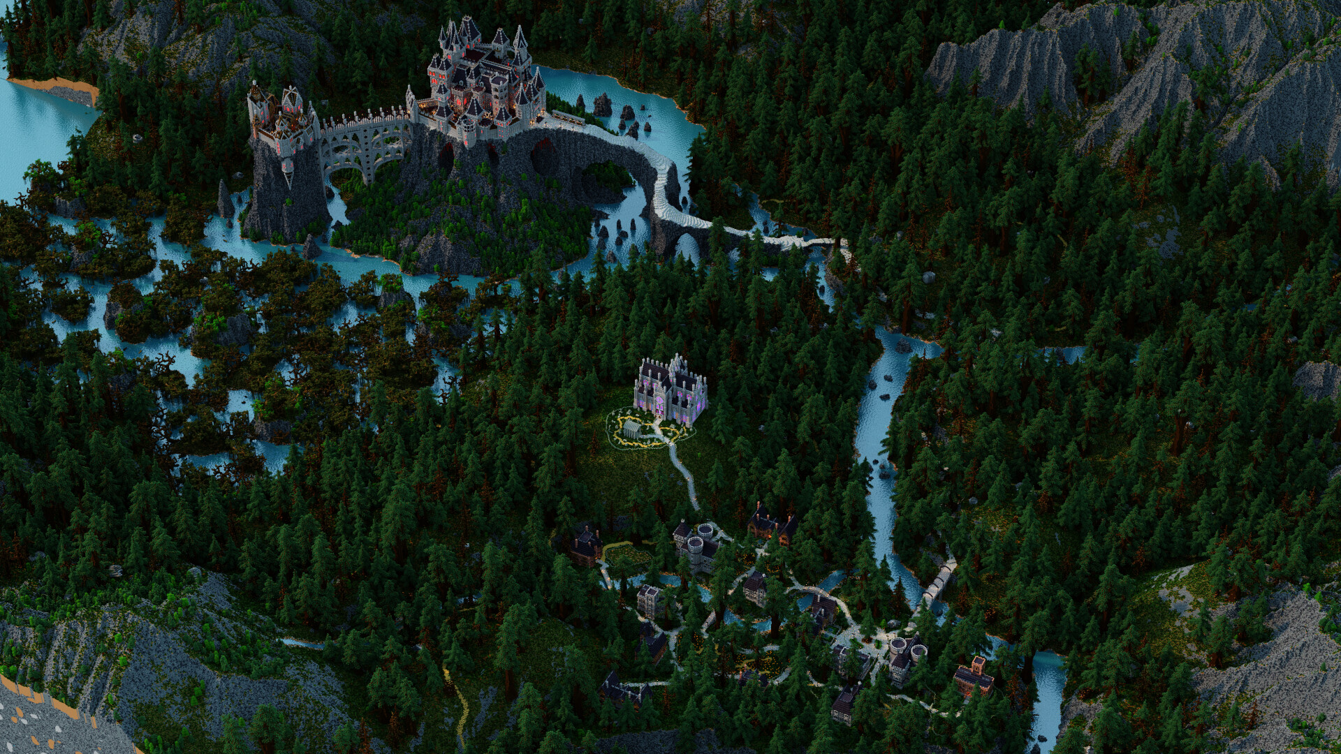Dracula's Castle: Gothic Castle and Village Build Minecraft Map