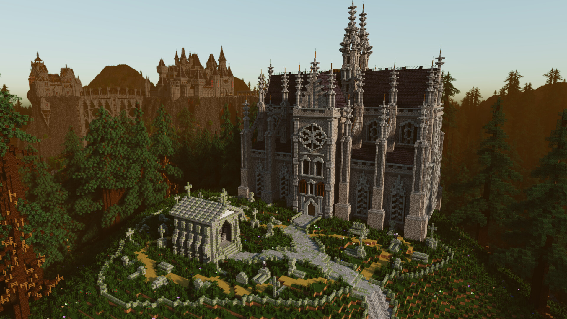 Dracula's Castle: Gothic Castle and Village Build Minecraft Map