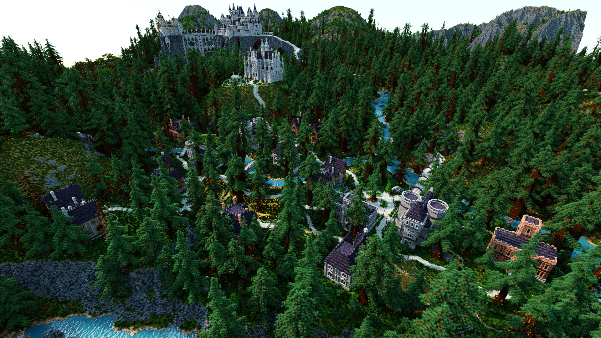 Dracula's Castle: Gothic Castle and Village Build Minecraft Map