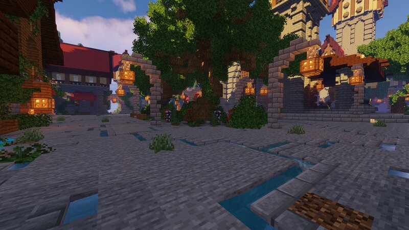 Castle Hub Cute Little Town Minecraft Map