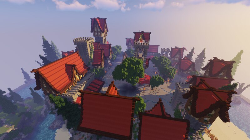 Castle Hub Cute Little Town Minecraft Map