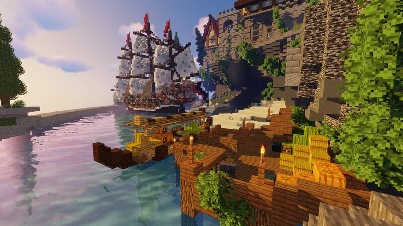 Castle Hub Cute Little Town Minecraft Map