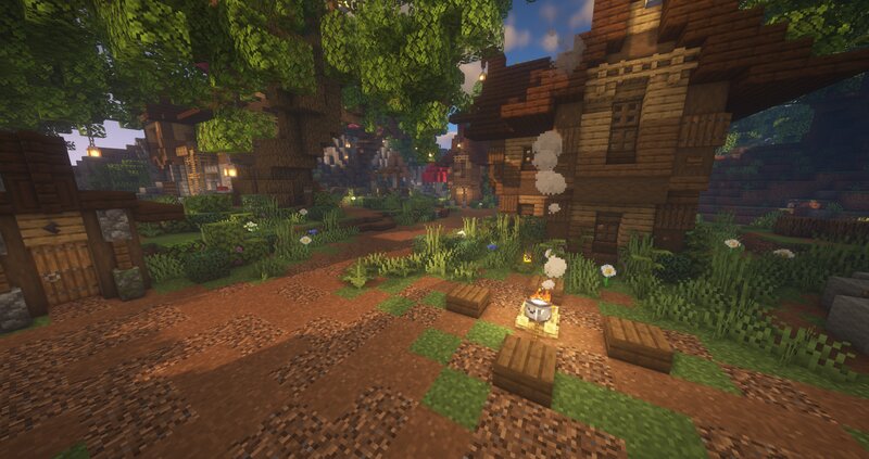 1.17 Custom Forest Town | Builder's Forge Minecraft Map