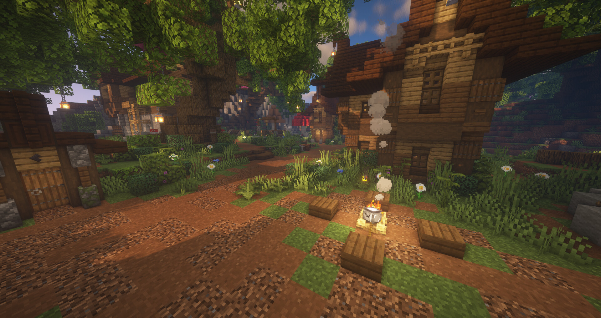 1.17 Custom Forest Town | Builder's Forge Minecraft Map