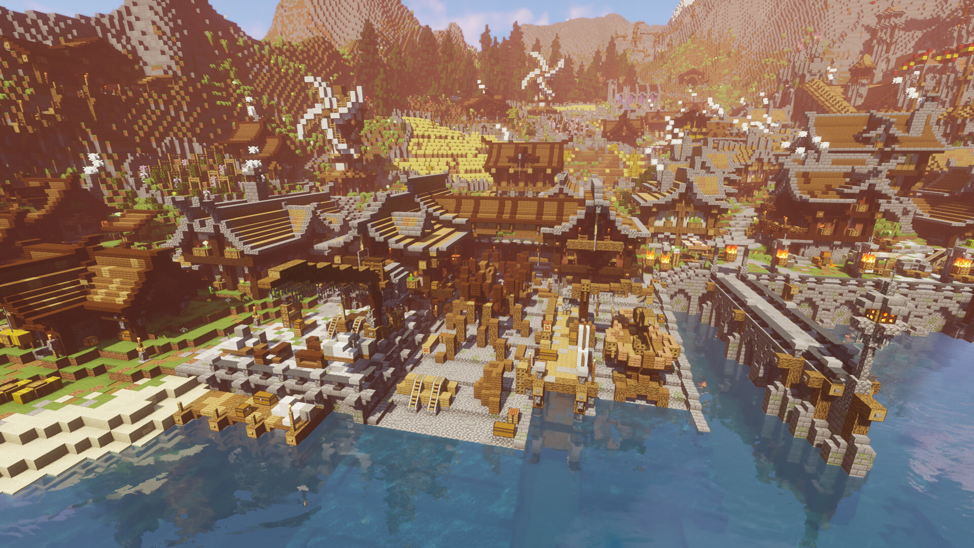 epic medieval city with redstone surprises - ville médiévale ...