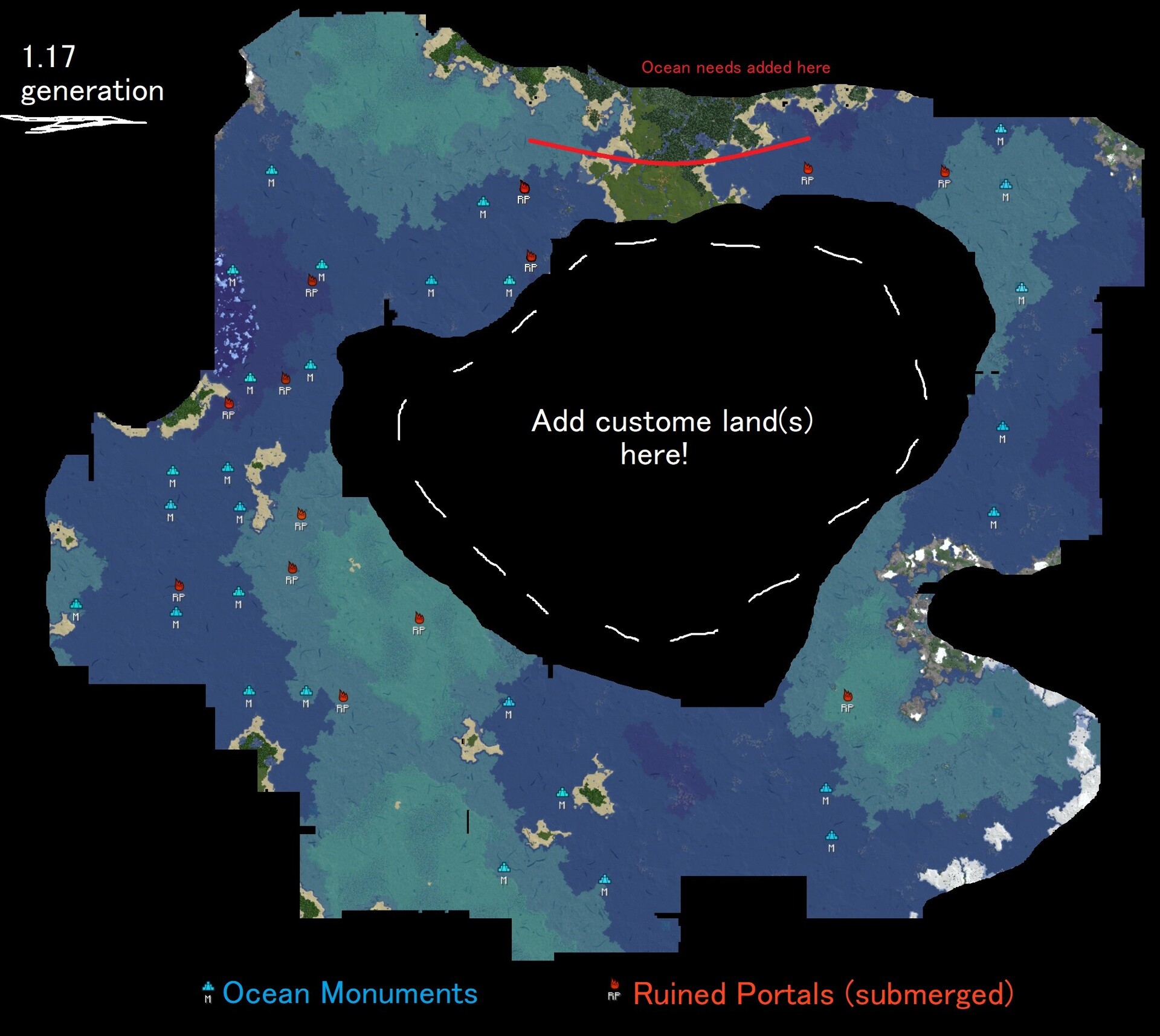Creative Resource: Custom Continent kit- ocean edge Minecraft Map