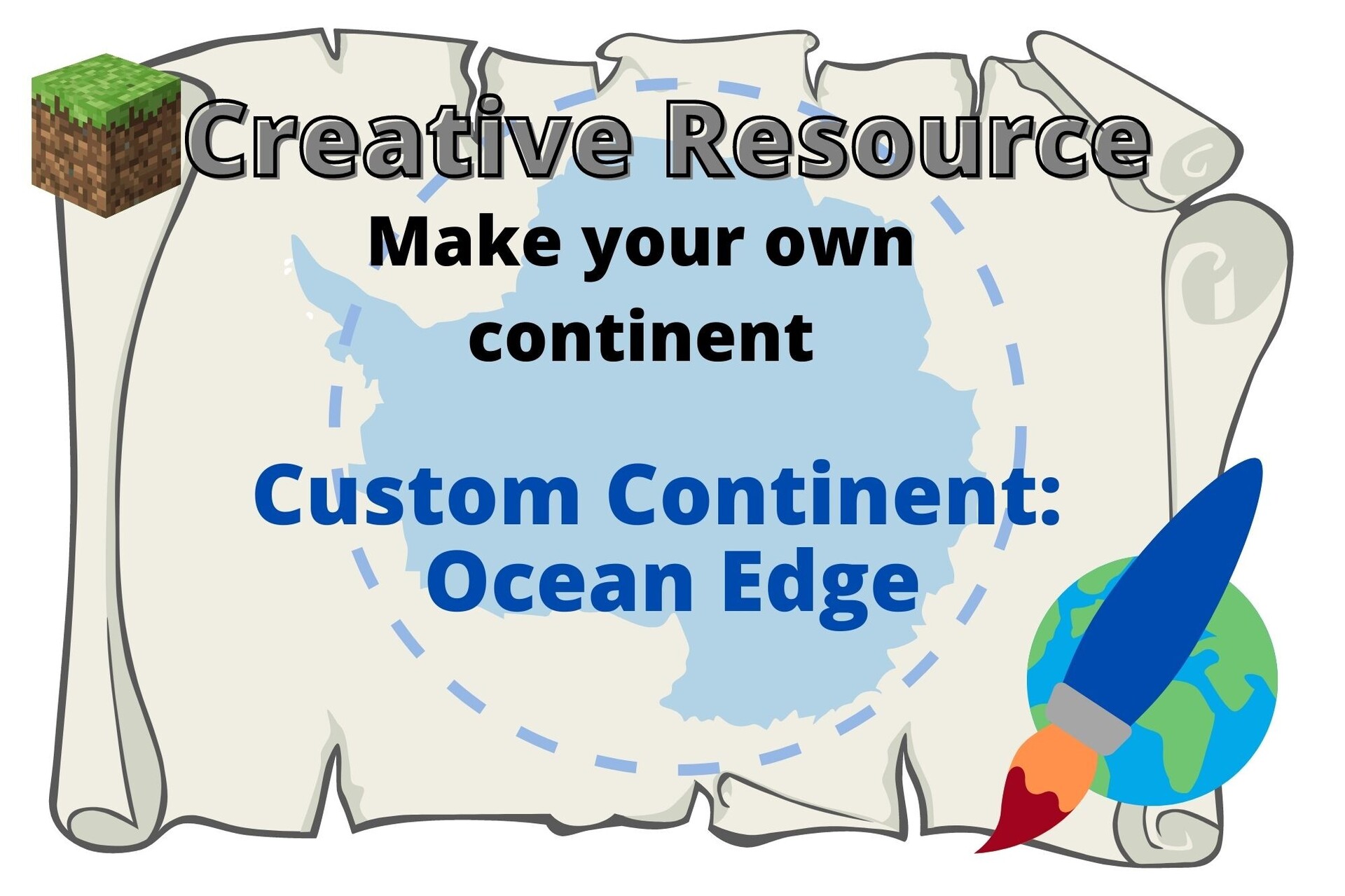 Creative Resource: Custom Continent kit- ocean edge Minecraft Map
