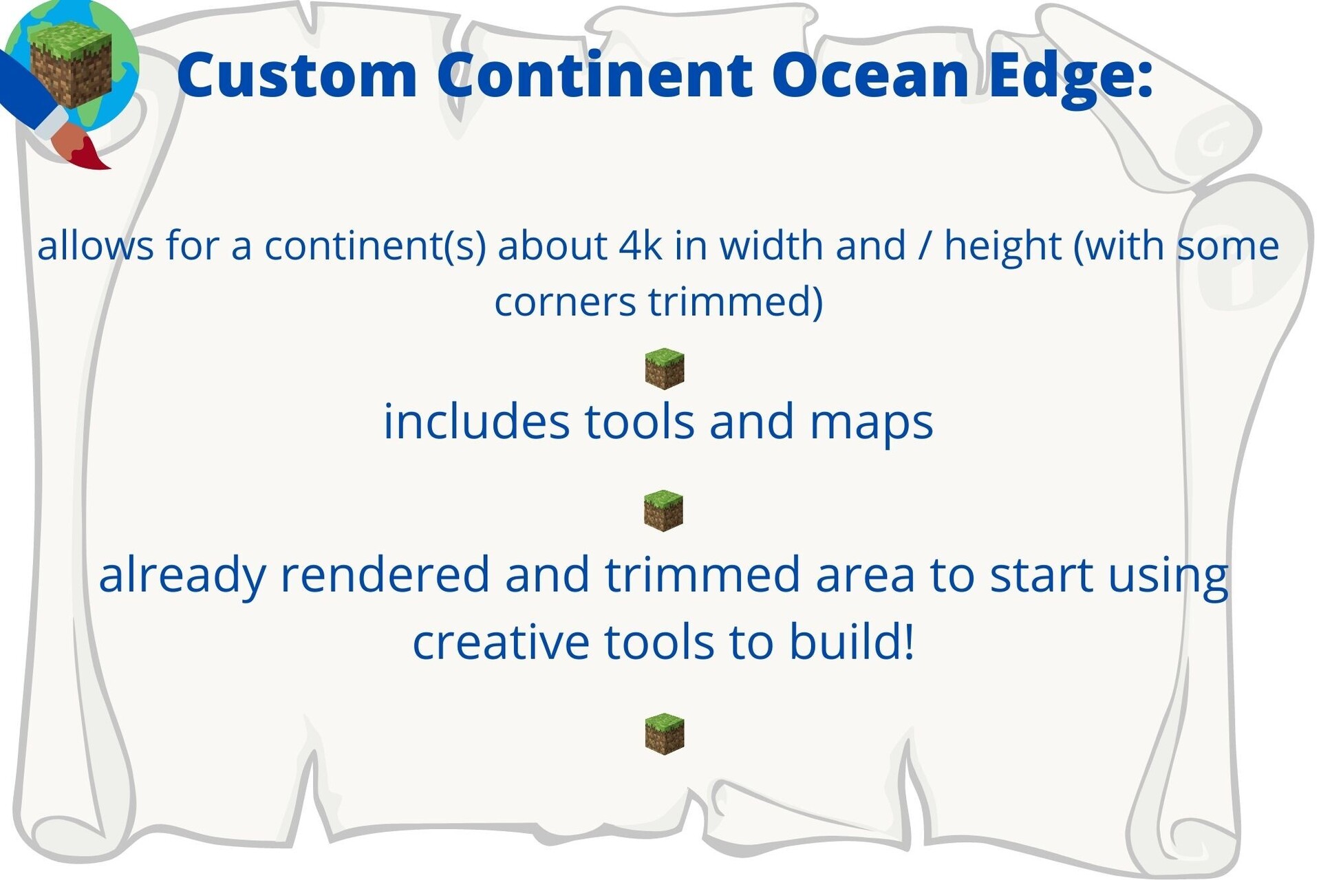 Creative Resource: Custom Continent kit- ocean edge Minecraft Map