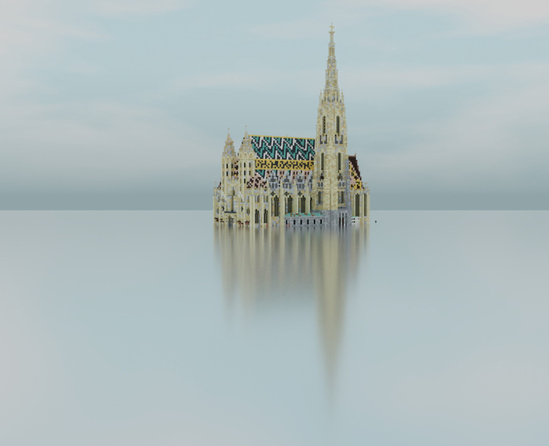 Stephansdom 1:1 scale in Minecraft Alps BTE Minecraft Map