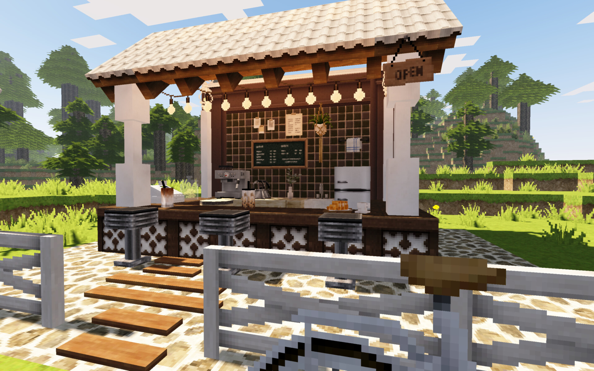 🍶 ; mini street cafe Minecraft Map