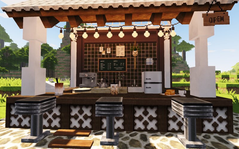 🍶 ; mini street cafe Minecraft Map