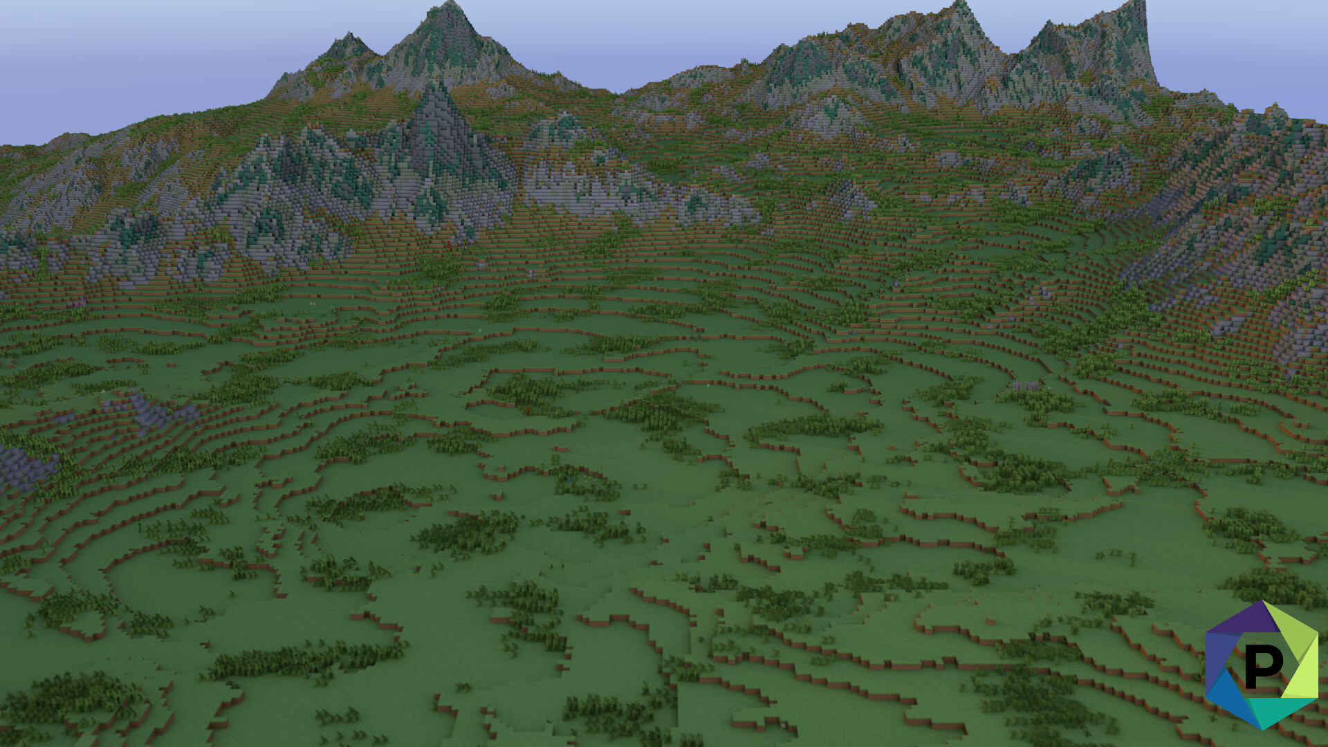 Custom Mossy Mountain Range | 2048x2048 [Free Download] Minecraft Map