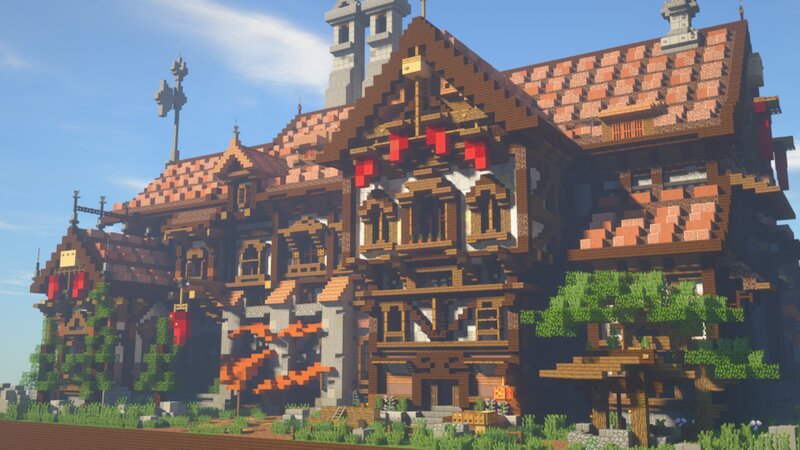 Guild Hall - A 100x100 Hub for Adventurers by Varuna (Chloriz) + Timelapse! Minecraft Map