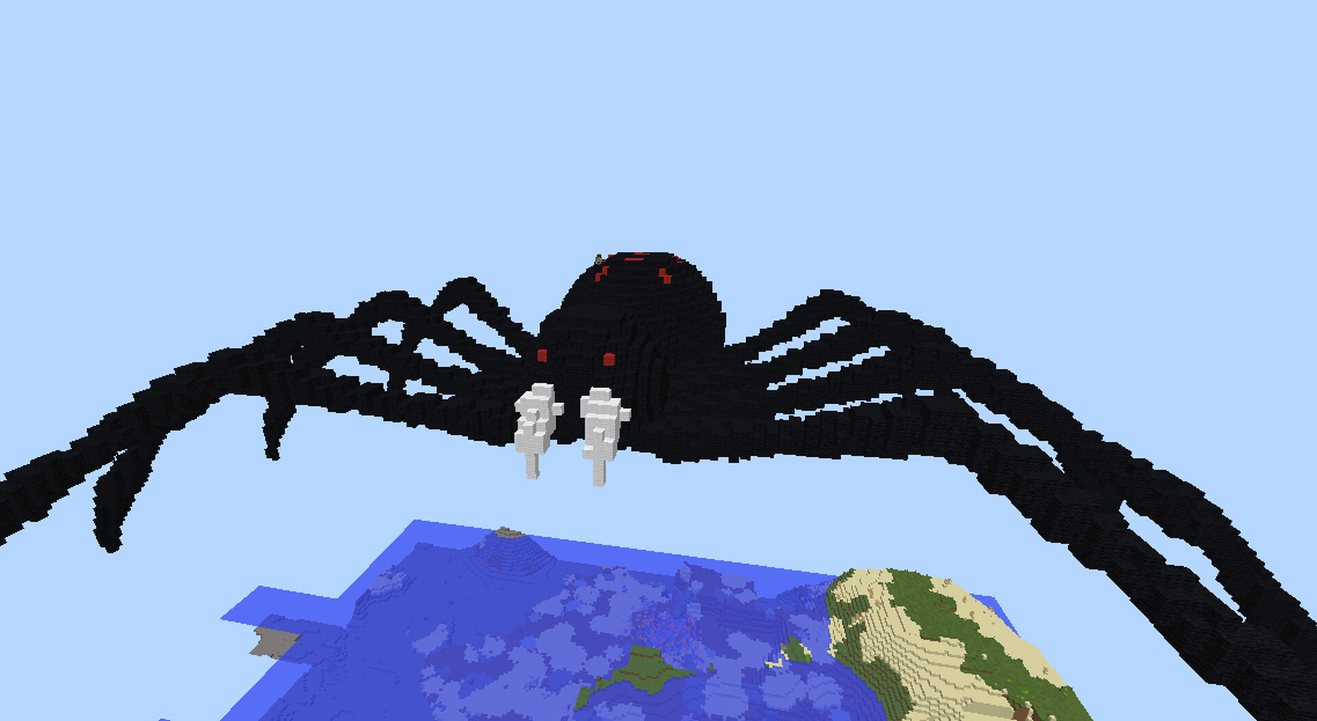 3D Massive Black Spider Sculpture Free Schematic Minecraft Map