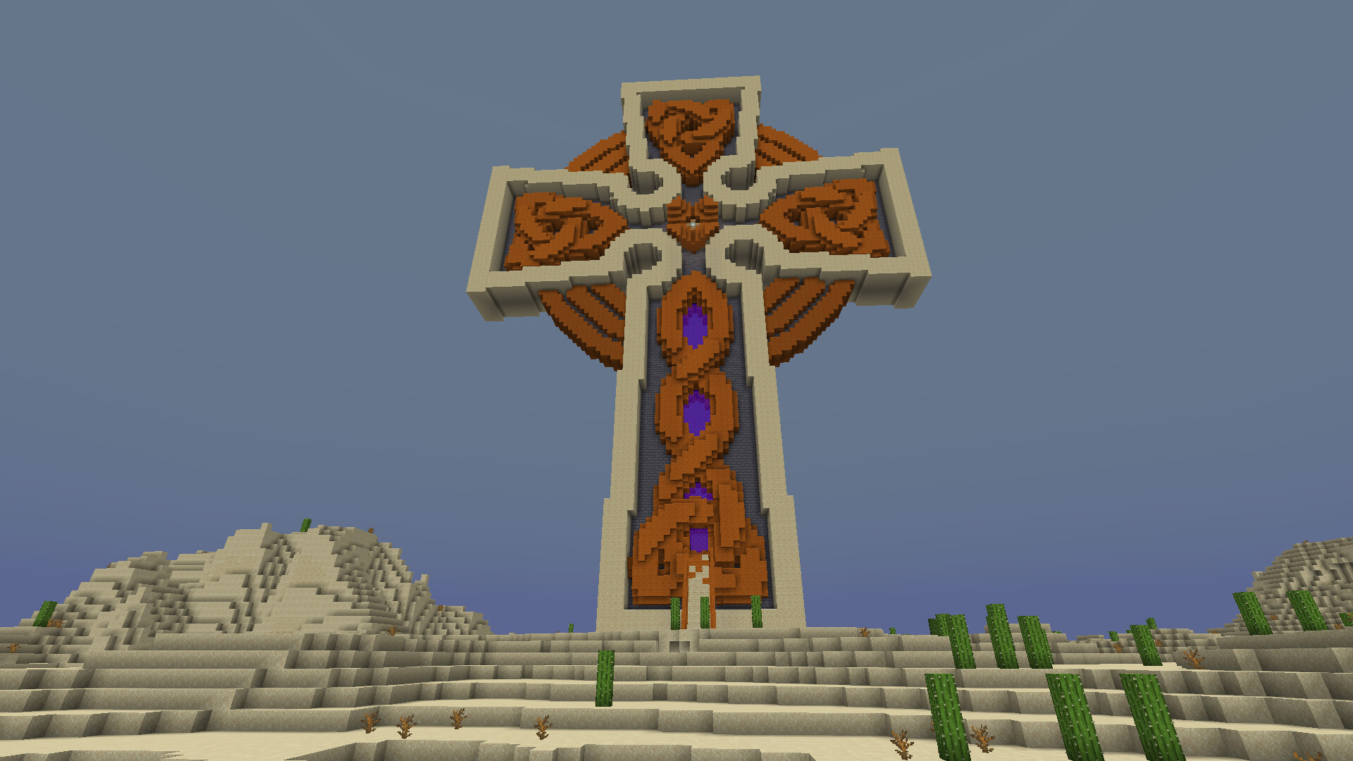 Desert concepted giant cross (including nether portal) Minecraft Map