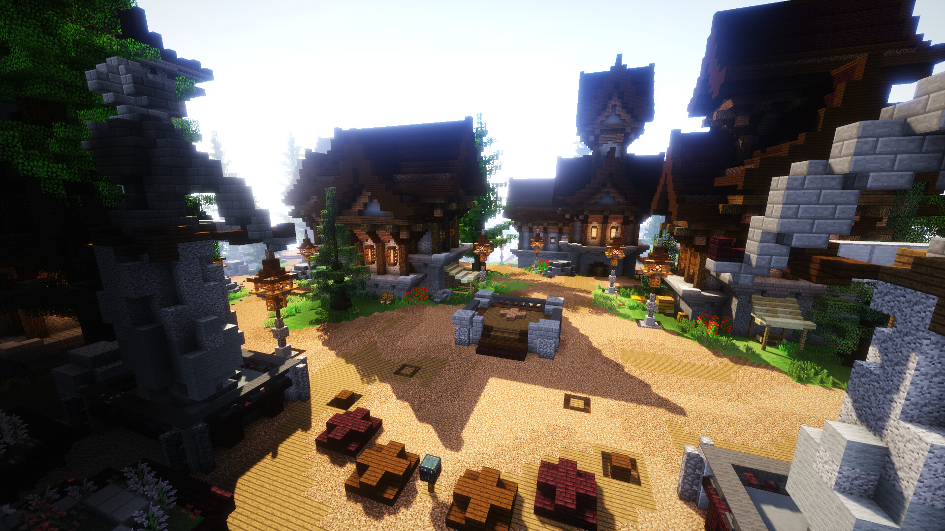 Large Server Hub Stoneland Village Minecraft Map