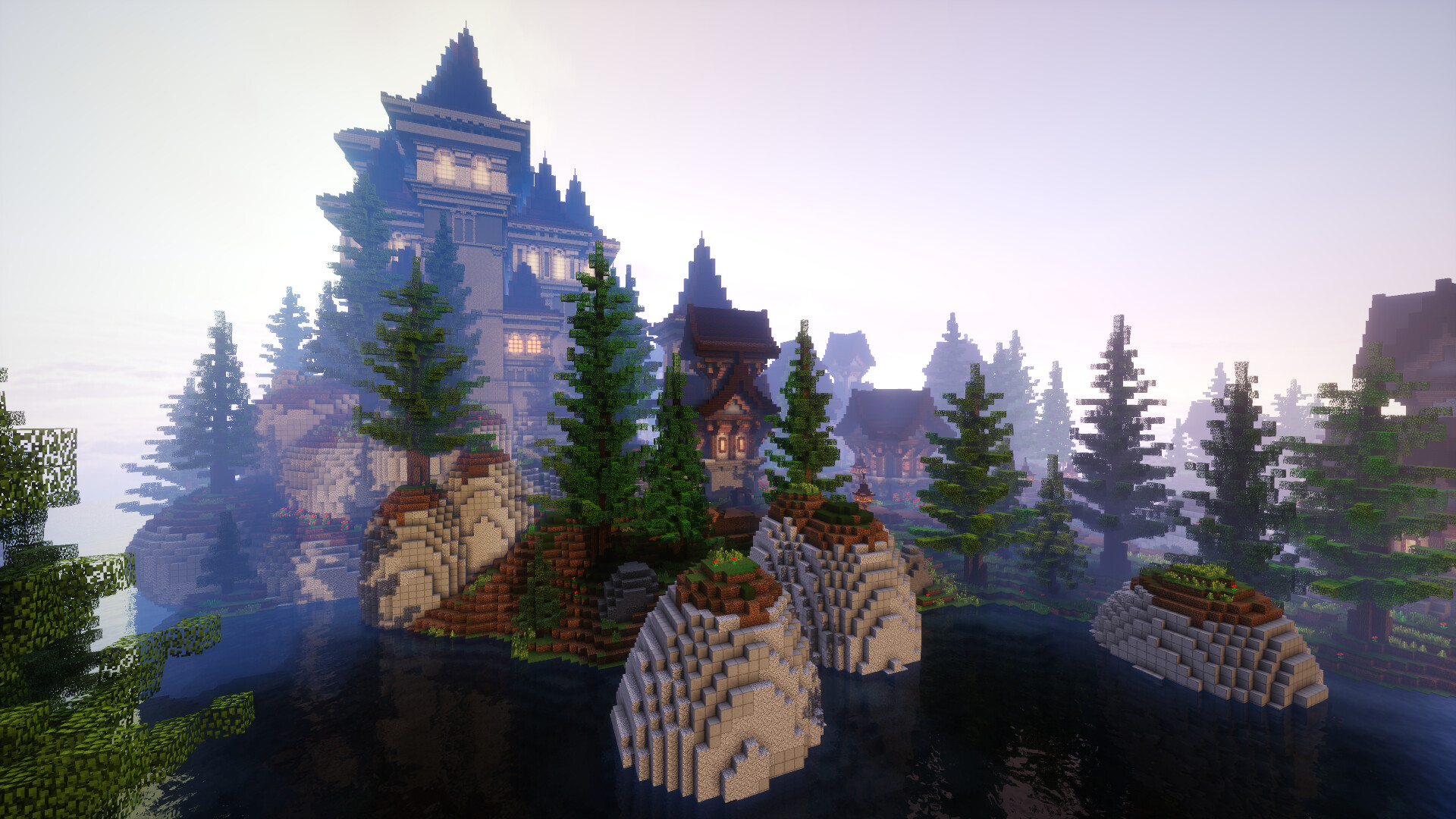 Large Server Hub Stoneland Village Minecraft Map