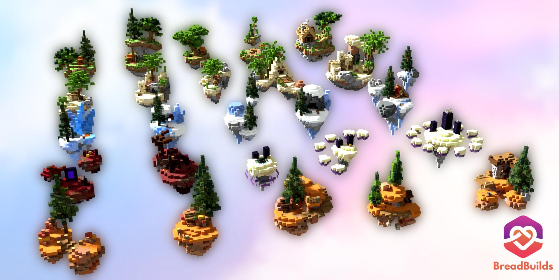 25x SkyBlock Starting Islands Pack Minecraft Map