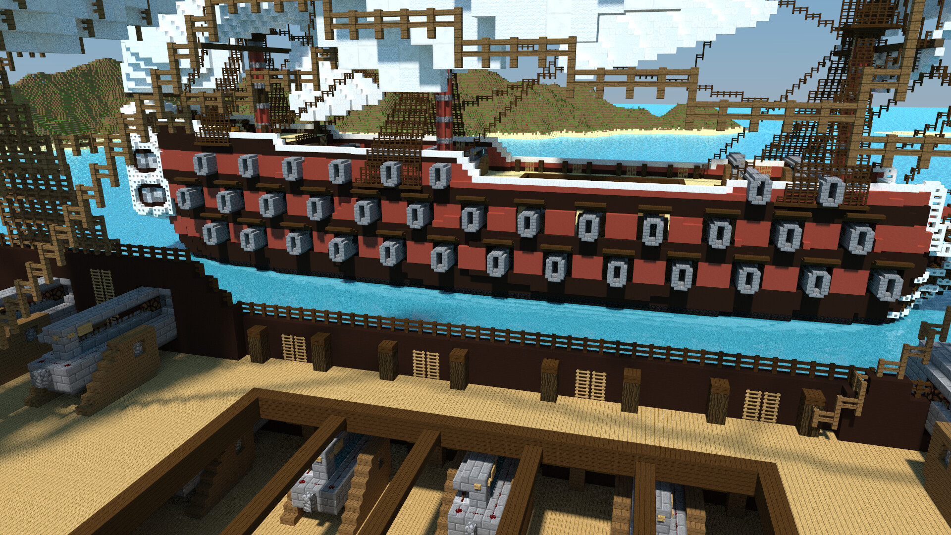 Ship of the Line TNT Battle Minigame Minecraft Map