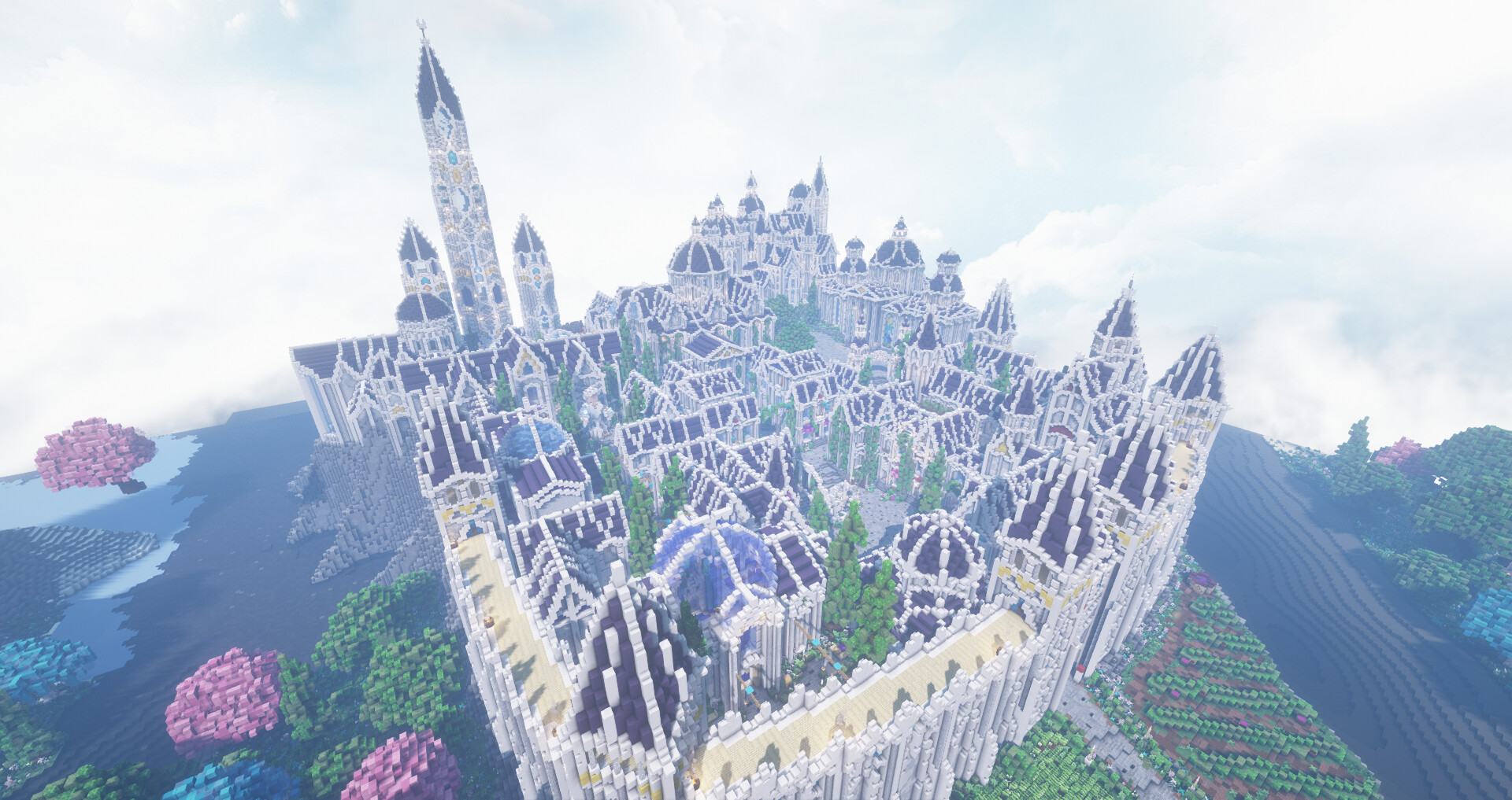 Aerial - High Elves City - Fables and Fantasy RP Minecraft Map