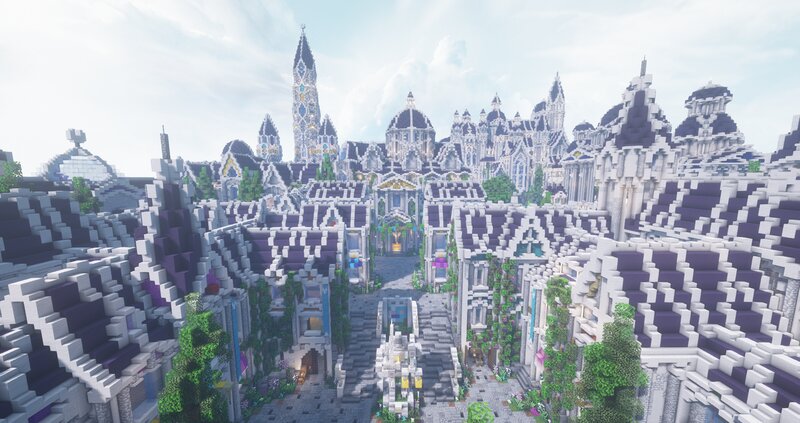 Aerial - High Elves City - Fables and Fantasy RP Minecraft Map