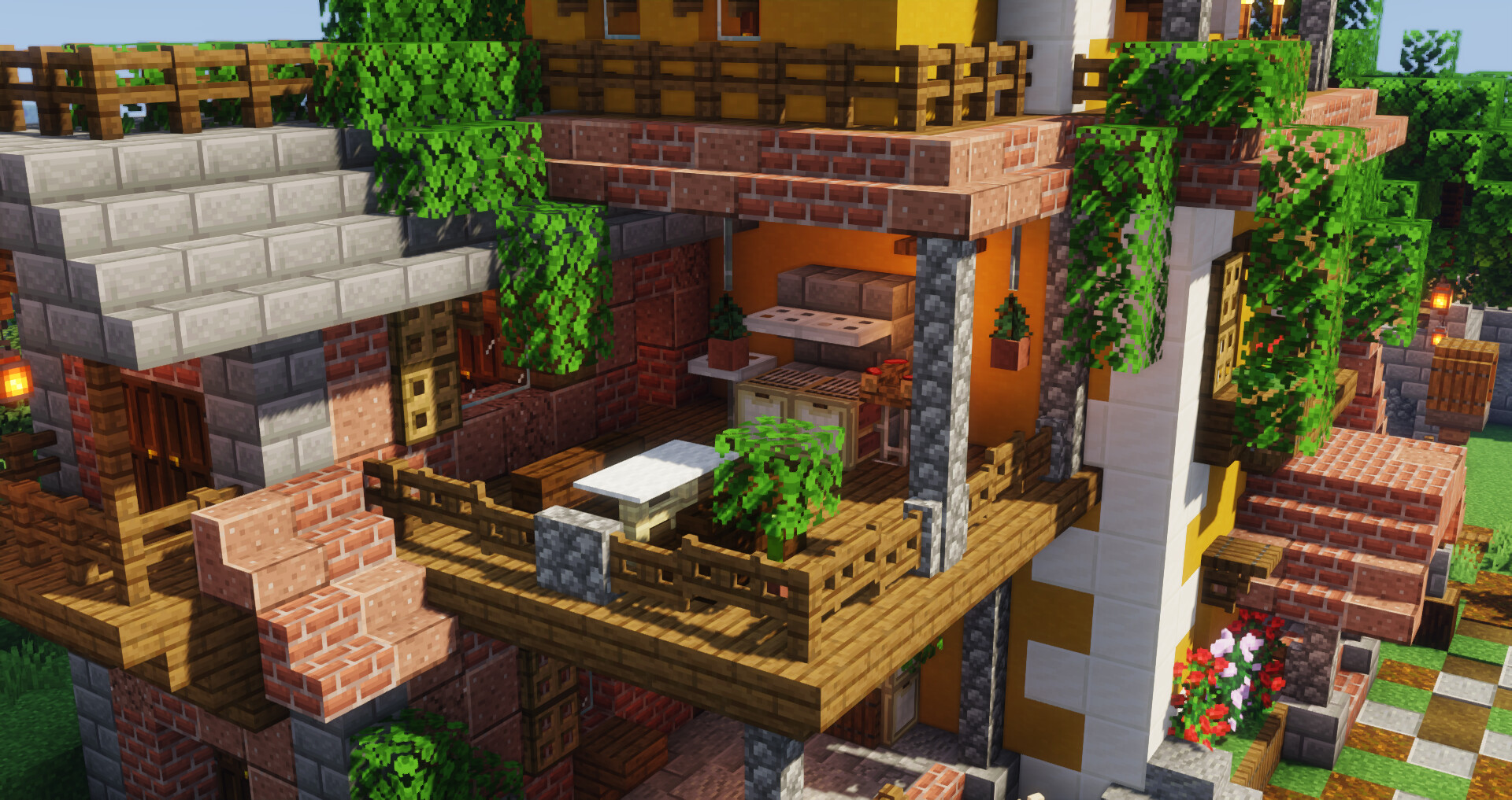 Spanish, middle terranean themed starter house Minecraft Map