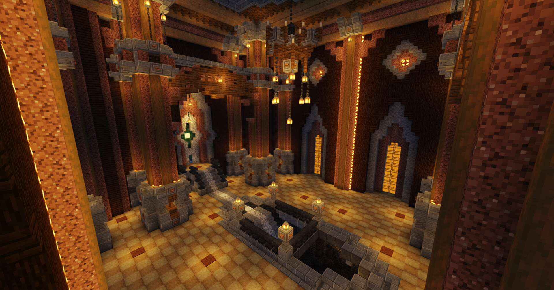 Great Hall of the Charged Creeper Minecraft Map
