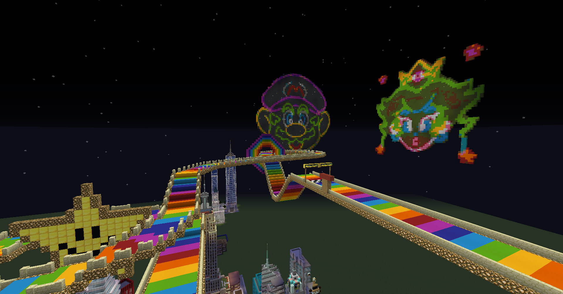 N64 Rainbow Road Minecraft Map