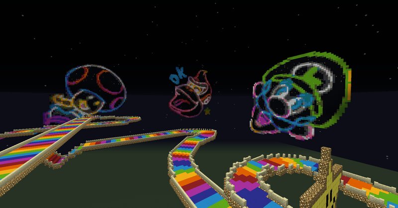 N64 Rainbow Road Minecraft Map
