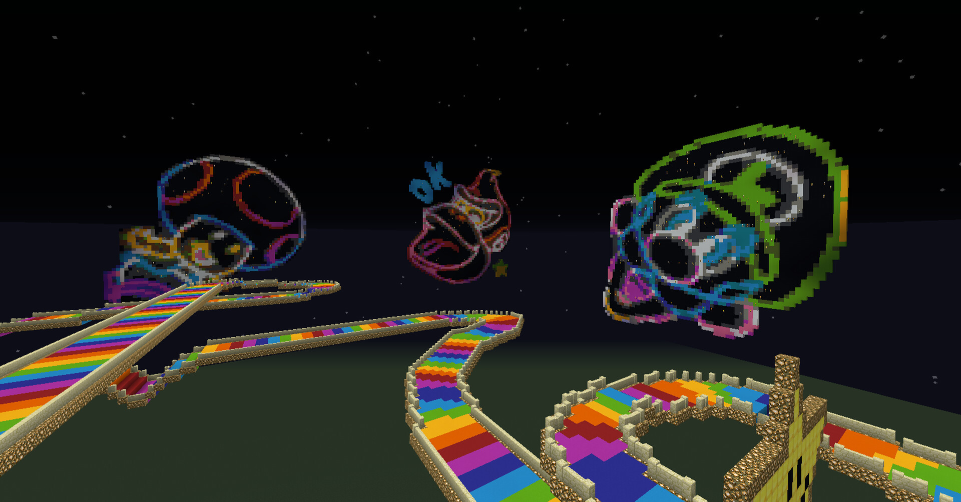N64 Rainbow Road Minecraft Map