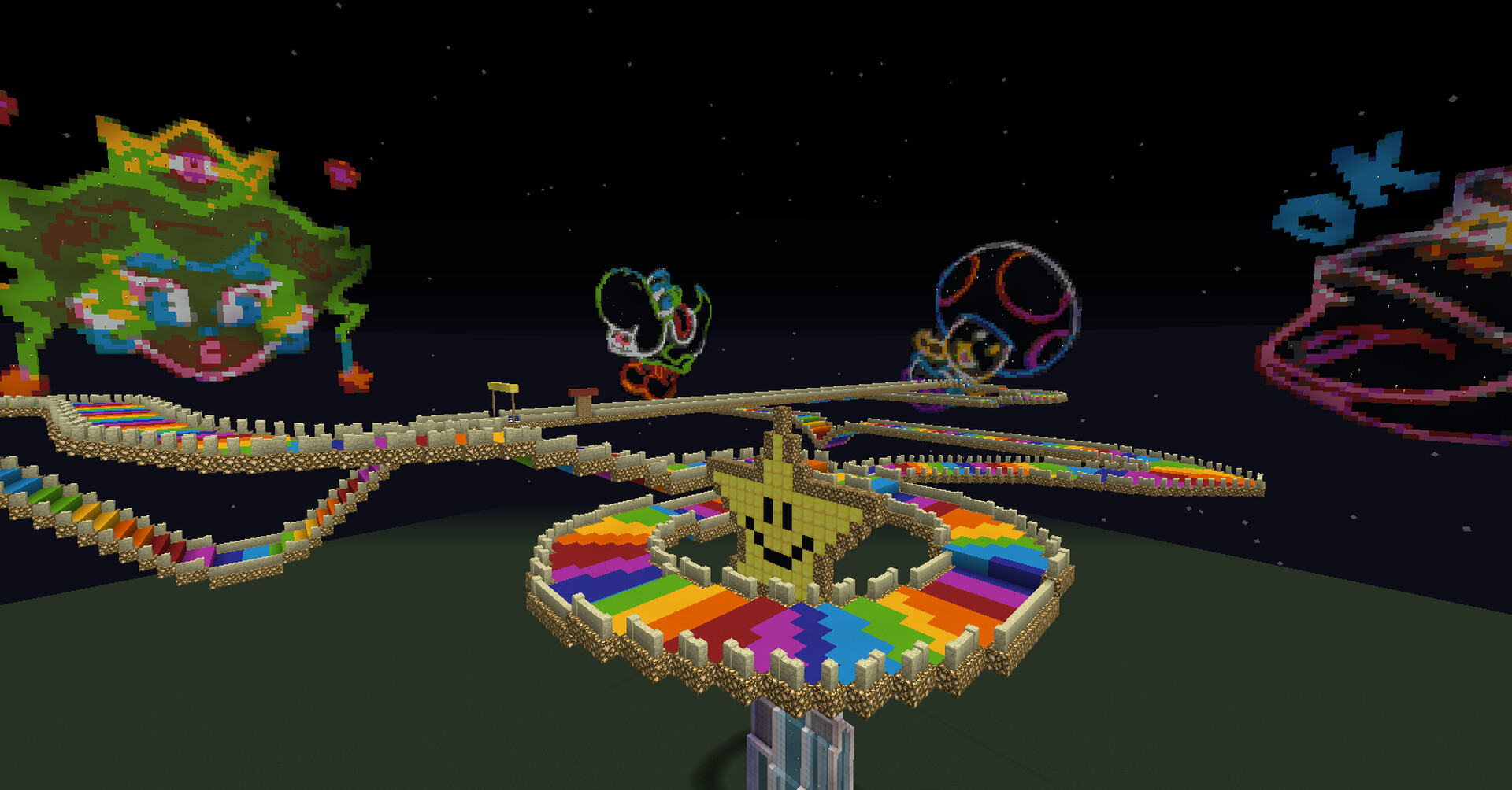 N64 Rainbow Road Minecraft Map